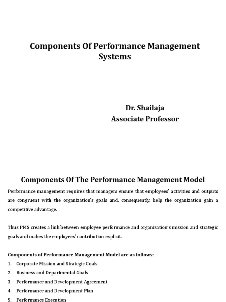 Key Components of an Effective Performance Management System | PDF ...