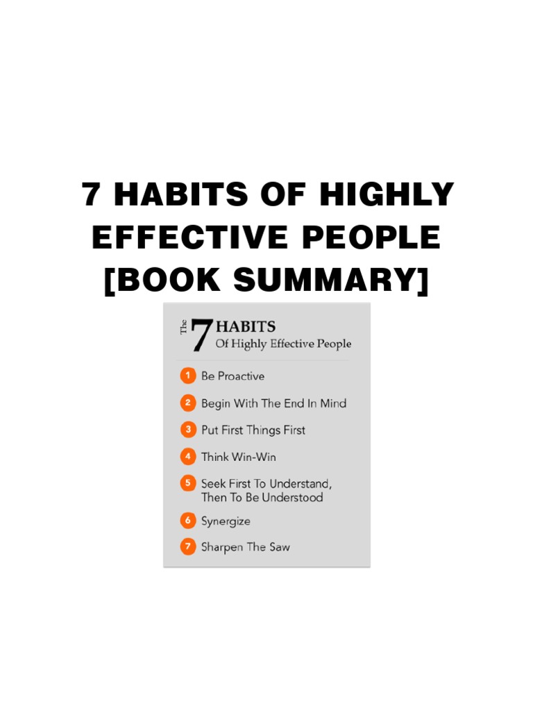 7 Habits of Highly Effective People | PDF | Goal | Empathy