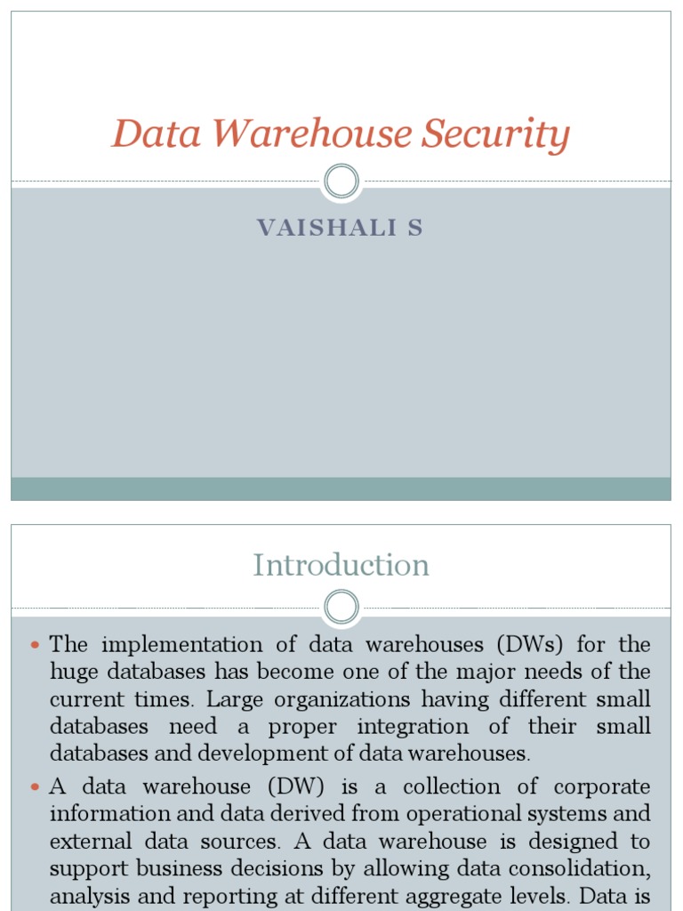 Data Warehouse Security | PDF | Data Warehouse | Computer Network