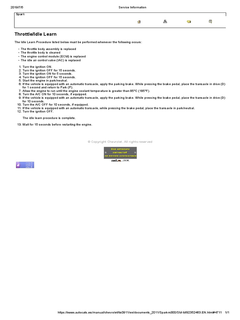 Throttle Idle Learn | PDF