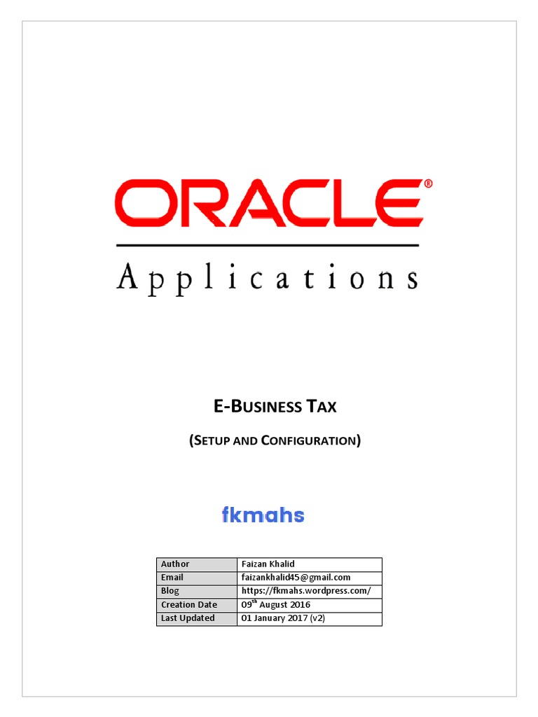 Oracle EB TAX | PDF | Rounding | Tax Rate