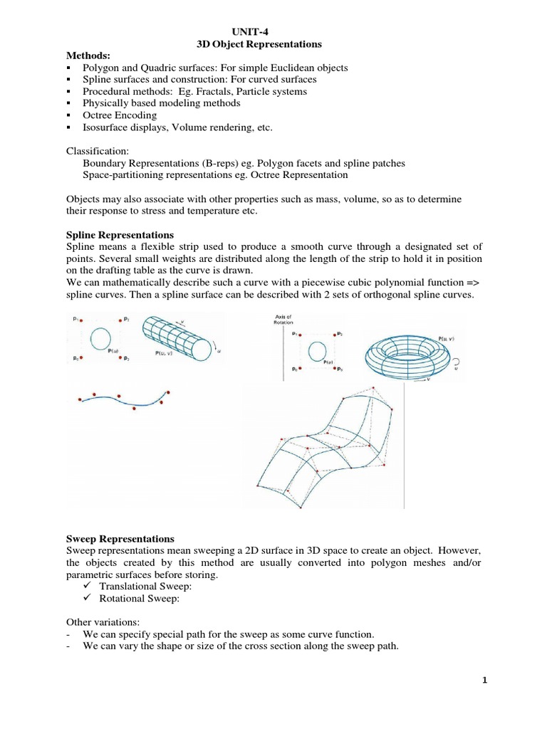 UNIT-4 3D Object Representations Methods | PDF | Geometry ...