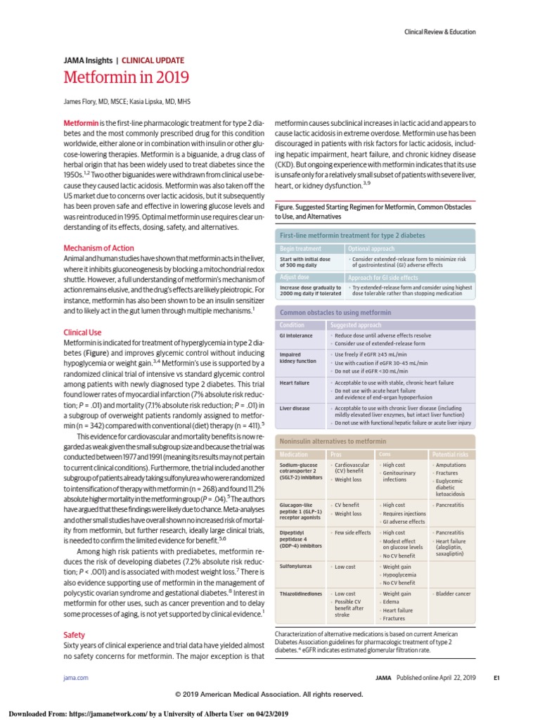 Metformin in 2019 | PDF | Renal Function | Diabetes Management