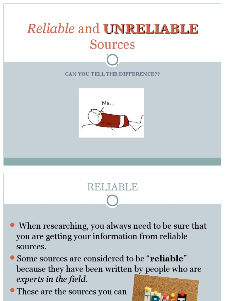 Reliable vs Unreliable Sources | PDF | Wikipedia | Cyberspace