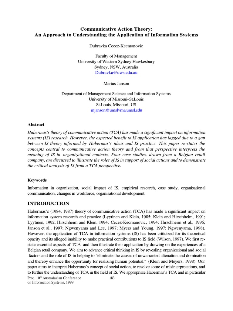 Communicative Action Theory Habermas | PDF | Rationality | Metaphysics