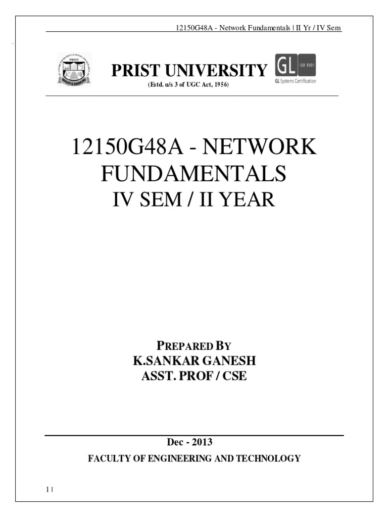 Network Fundamentals Course Overview | PDF | Computer Network ...
