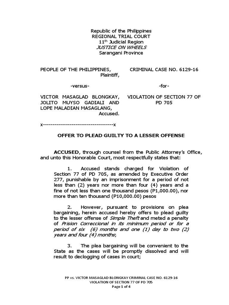 Plea Bargaining in Criminal Case 6129-16 | PDF | Plea | Plea Bargain