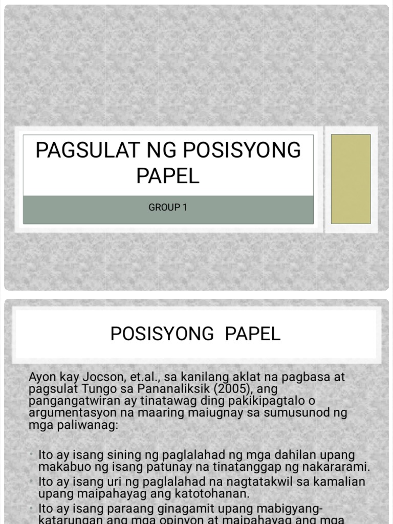 Posisyong Papel | PDF