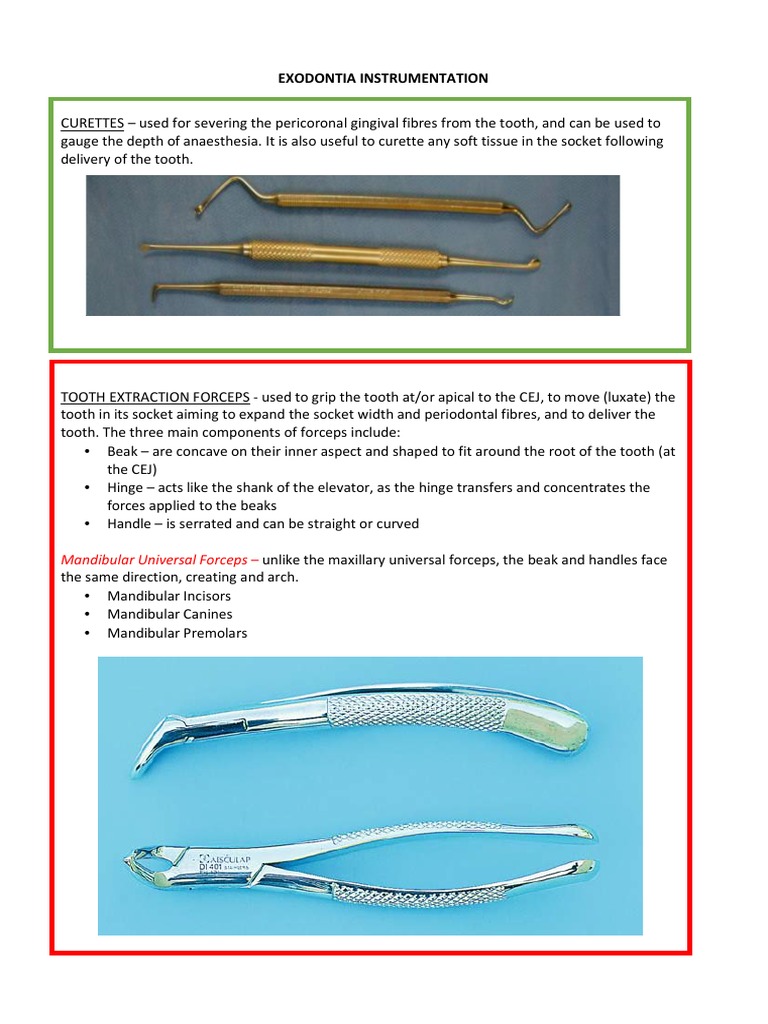 Exodontia Instrumentation PDF | PDF | Mouth | Dentistry