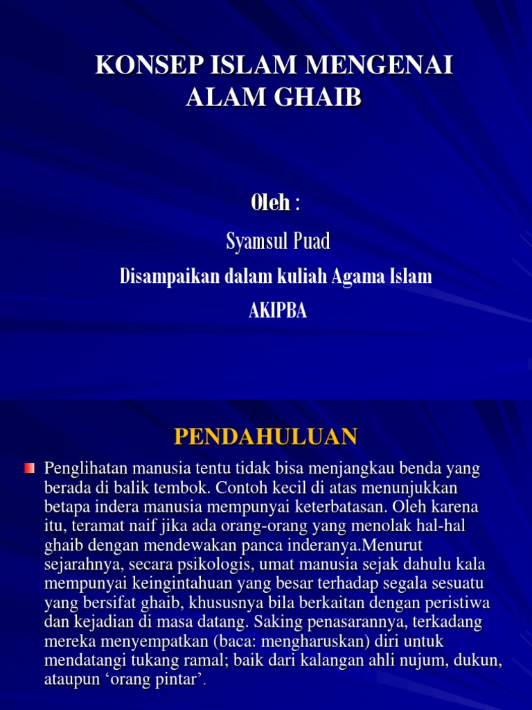 Konsep Mengenai Alam Ghaib (Bab IV) | PDF