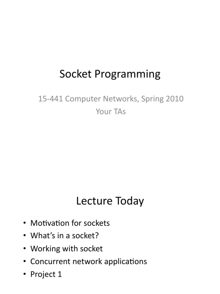 Socket Programming Basics | PDF | Network Socket | Port (Computer ...