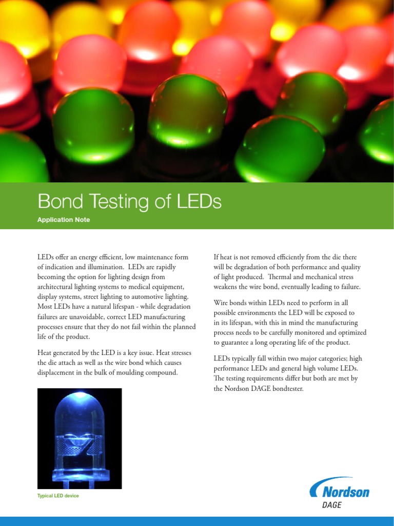 Bond Testing of Leds: Application Note | PDF | Light Emitting Diode ...