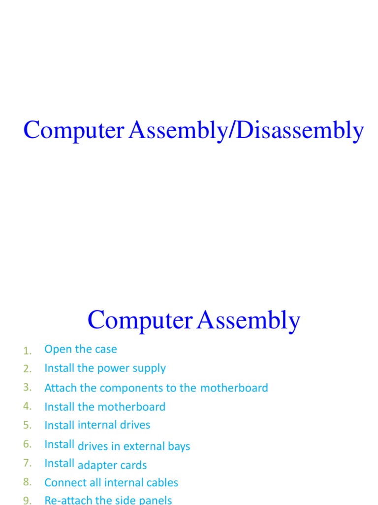 Computer Assembly/Disassembly | PDF | Electrical Connector | Bios