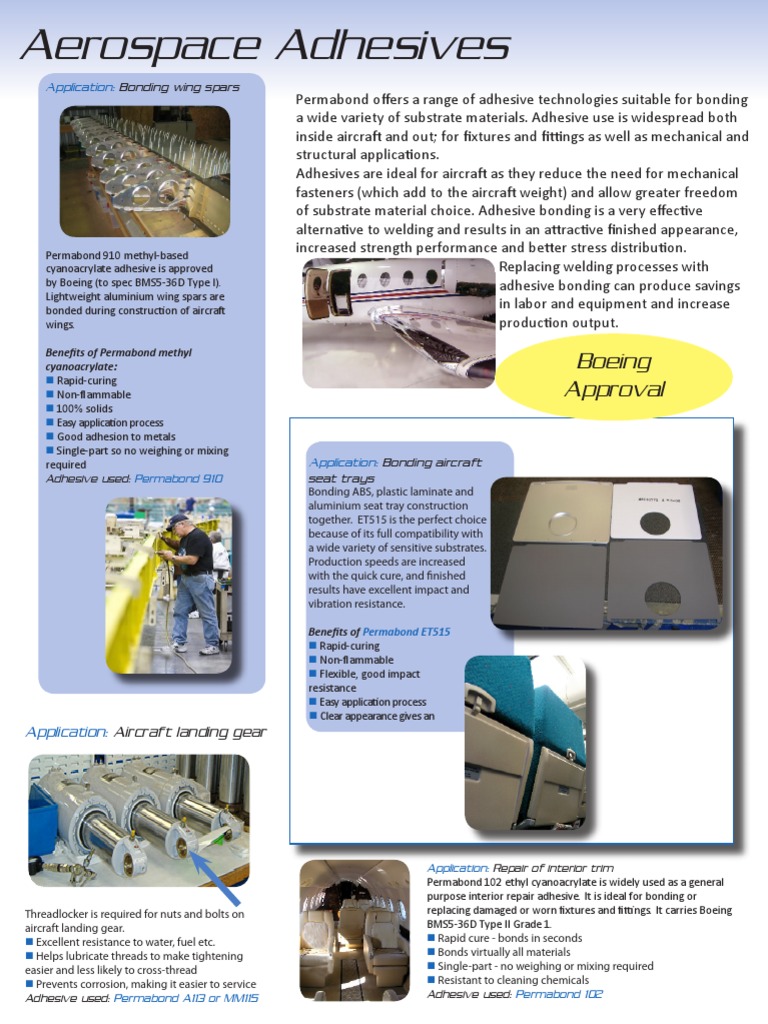 Aerospace Adhesives for Aircraft Bonding | PDF | Adhesive | Industrial ...
