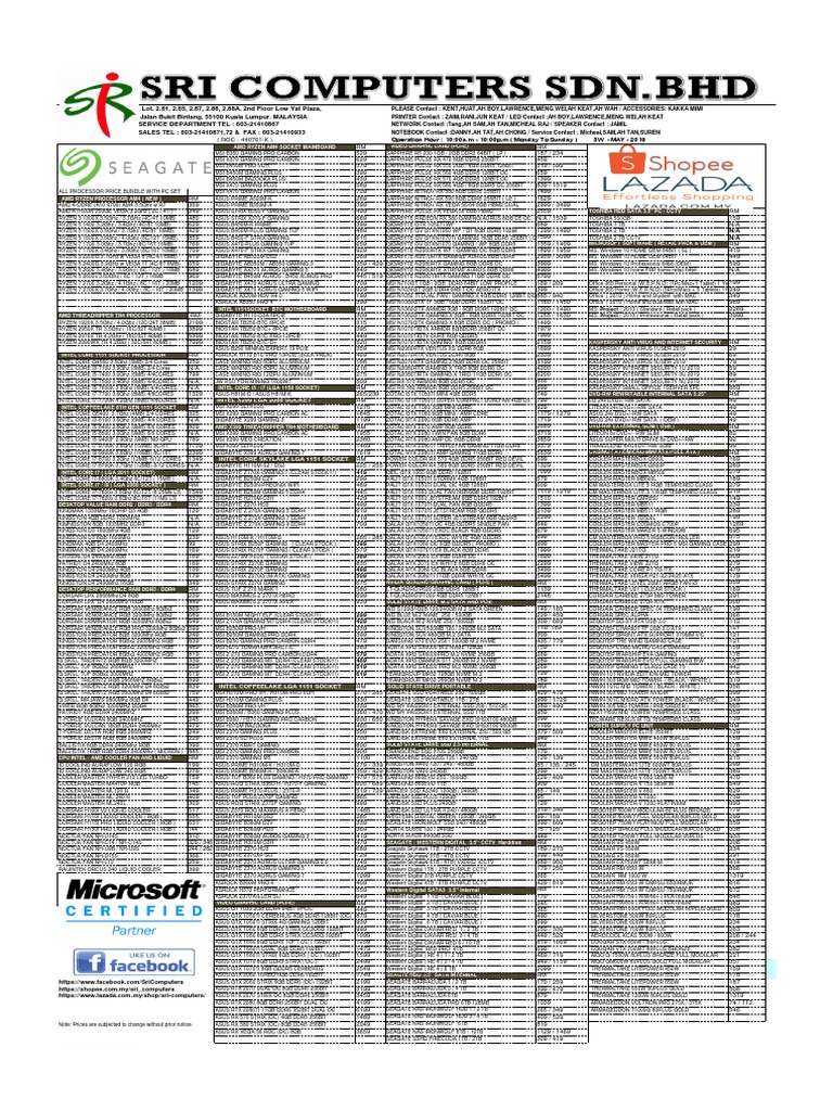 Sri Computer Price List 2025 | PDF | Computer Related Introductions ...