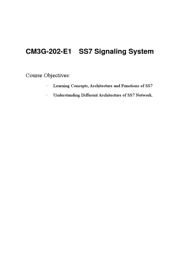 CM3G-202-E1 SS7 Signaling System | PDF | Data Transmission | Error ...