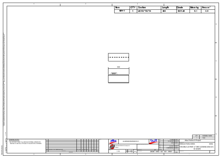 Area M Mass KG Grade Length Section QTY Item: W801 UC152 152 30 S355JR ...