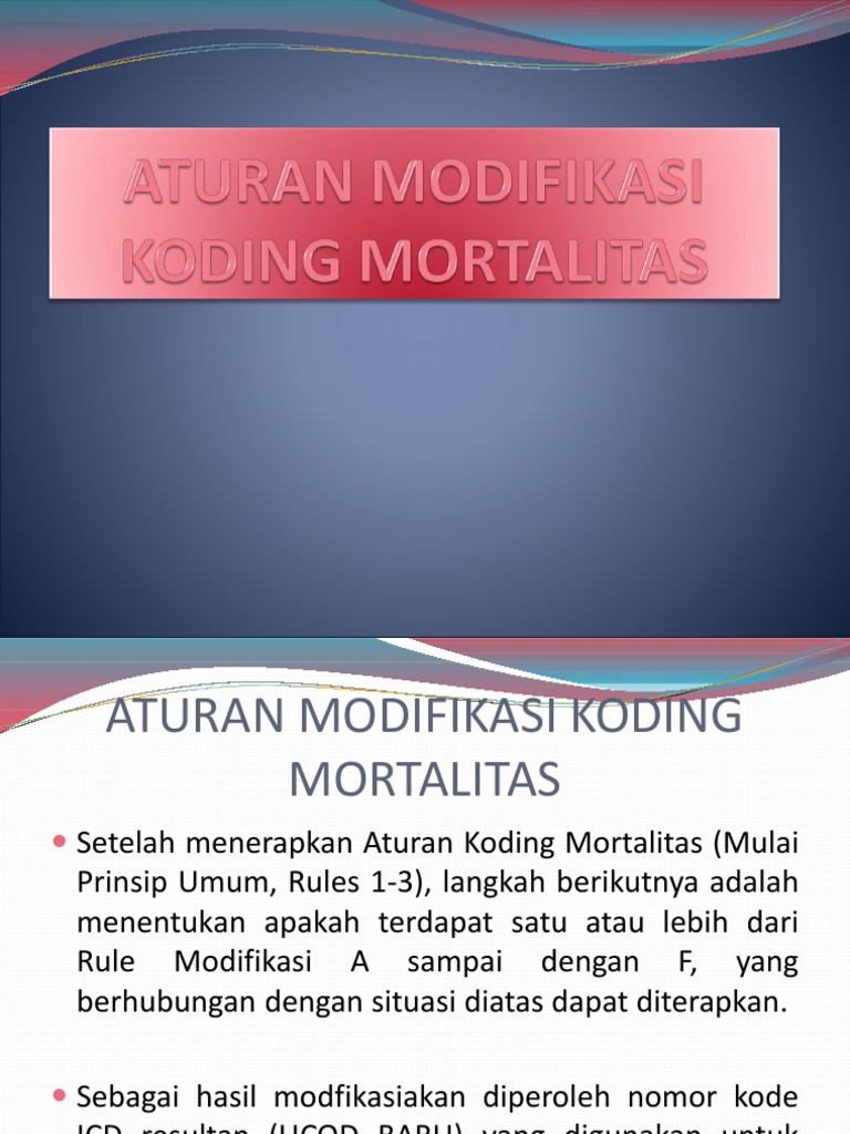 Aturan Modifikasi Koding Mortalitas | PDF