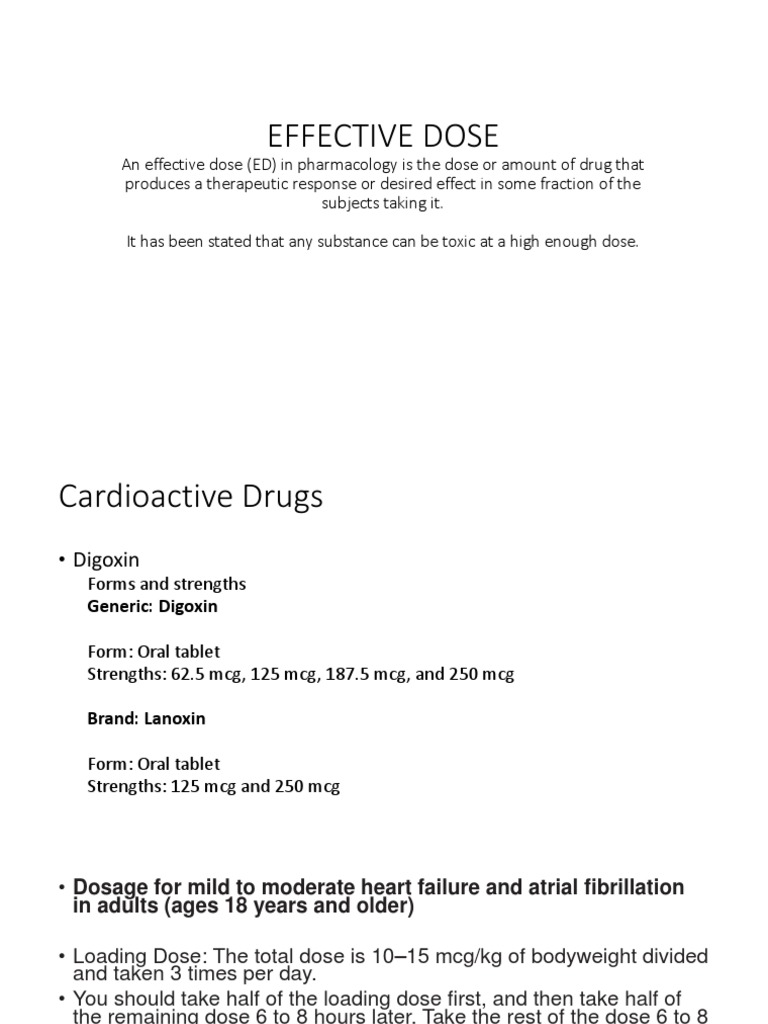 Effect Dose | PDF | Dose (Biochemistry) | Chemistry