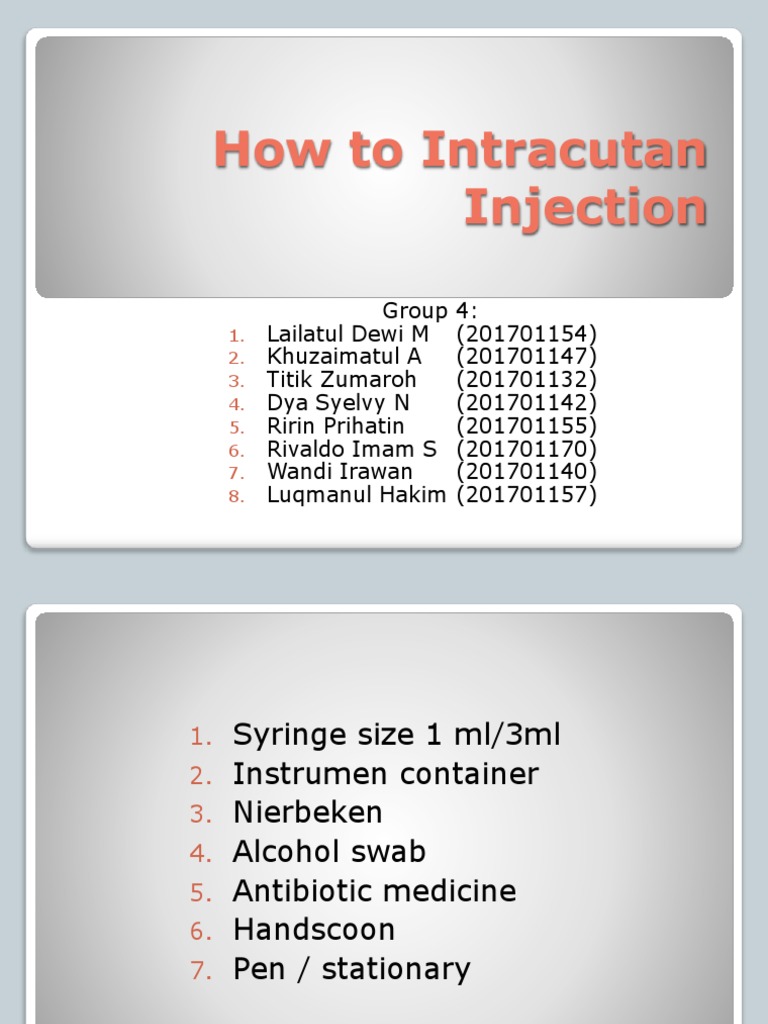 How To Intracutan Injection | PDF