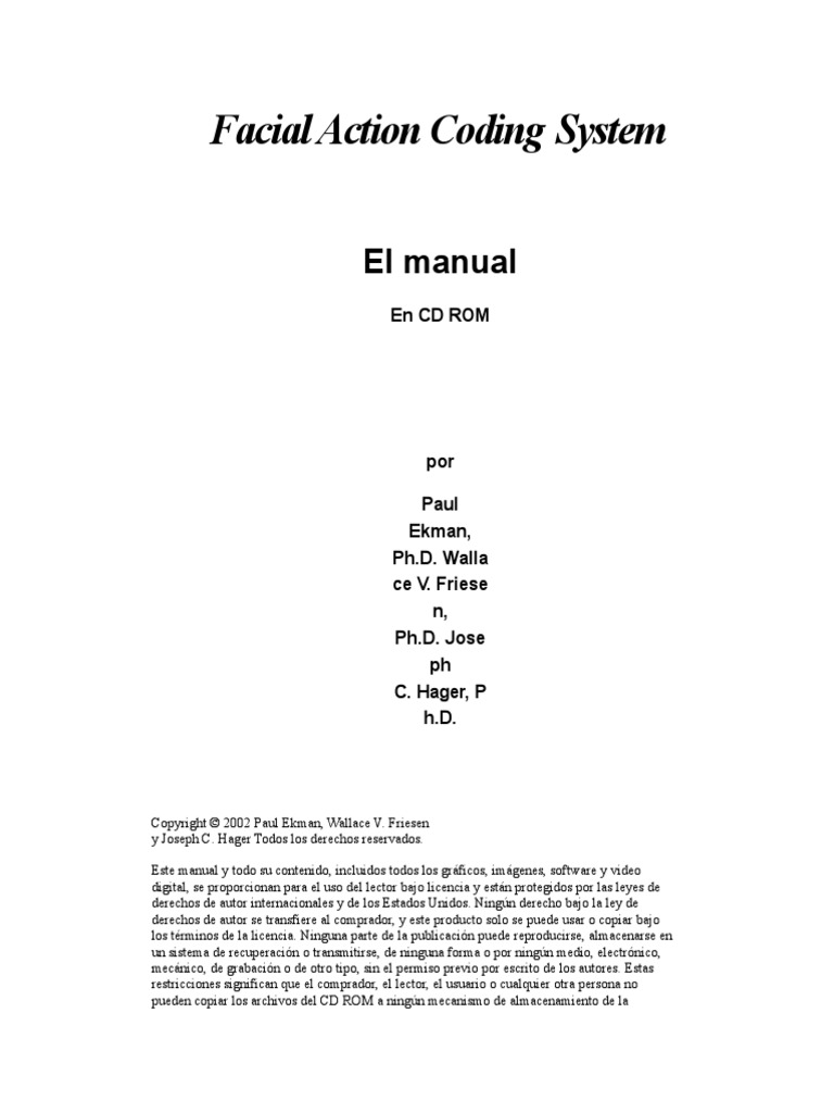Facial Action Coding | PDF | Músculo | Imagen