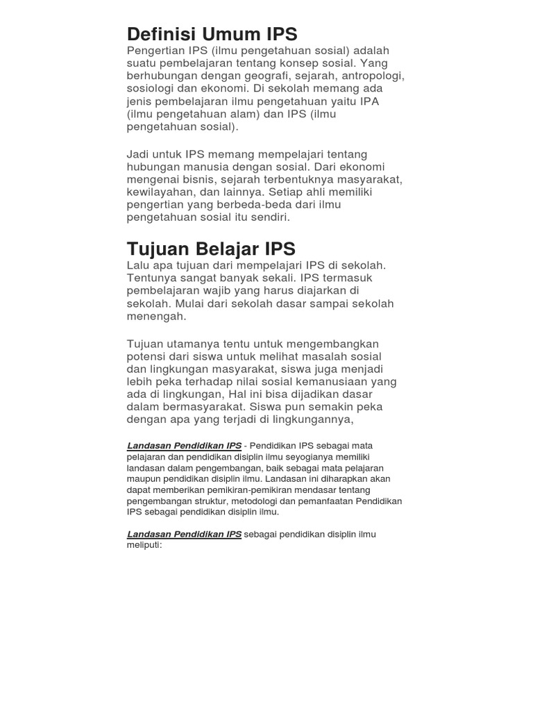 Definisi Umum IPS Aji | PDF