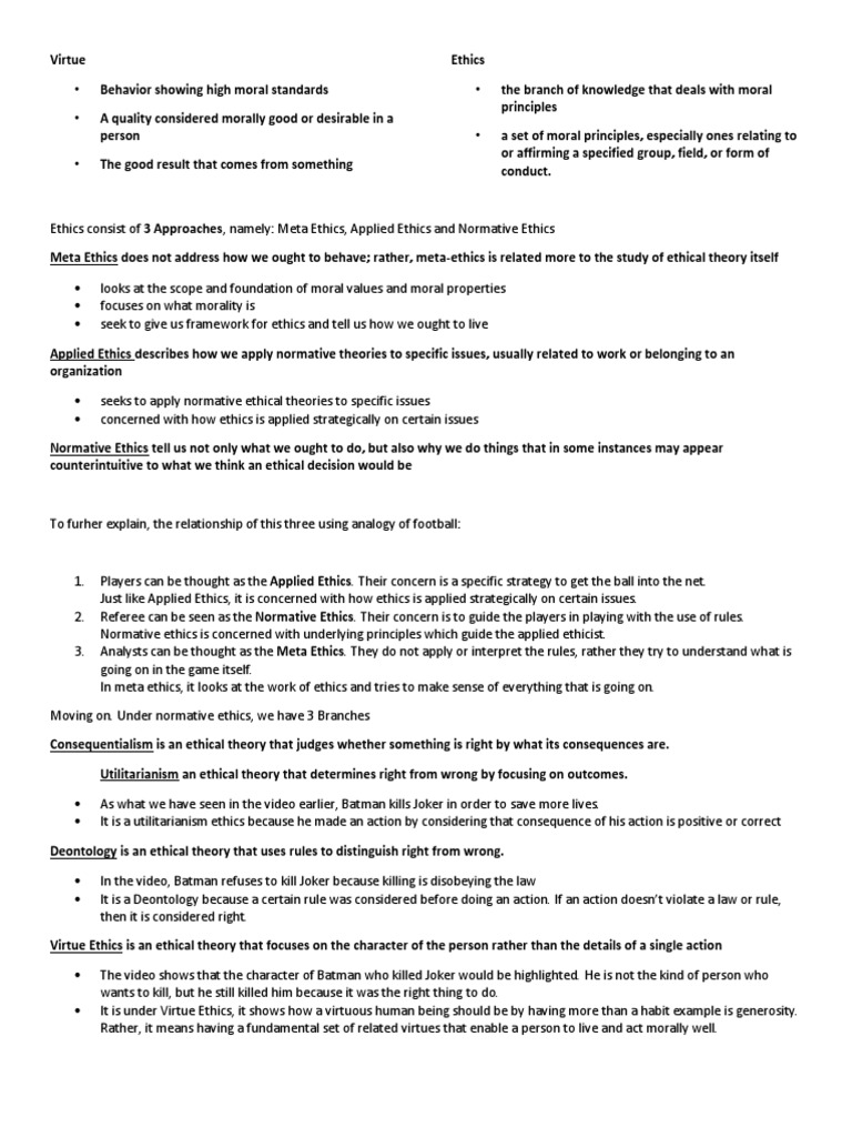 Virtue Ethics | PDF | Virtue Ethics | Morality