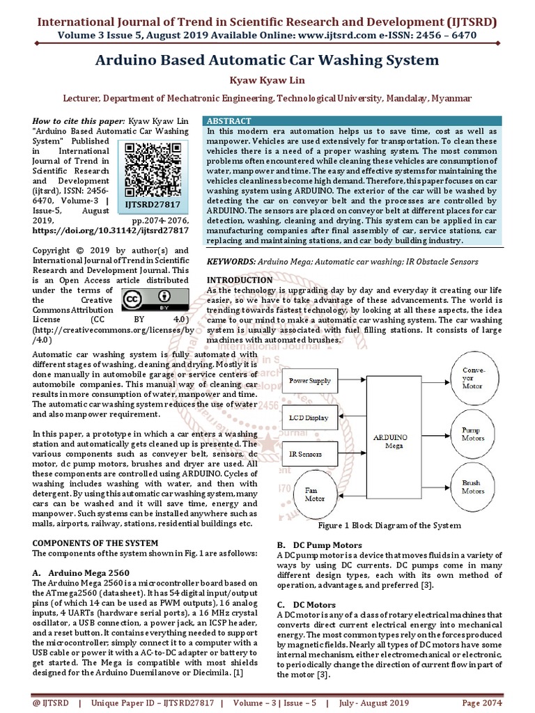 Arduino Based Automatic Car Washing System | PDF | Electric Motor ...