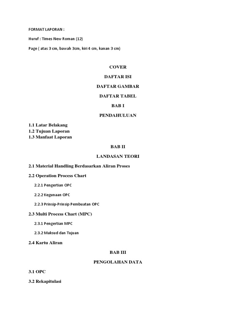 Format Laporan Opc | PDF