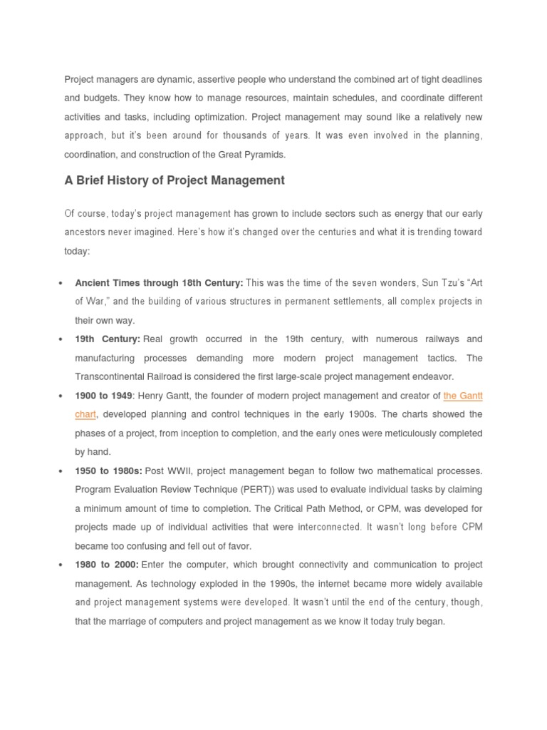 Evolution of Project Management | PDF | Project Management | Business