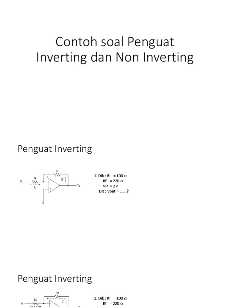Contoh Soal Penguat Inverting Dan Non Inverting | PDF