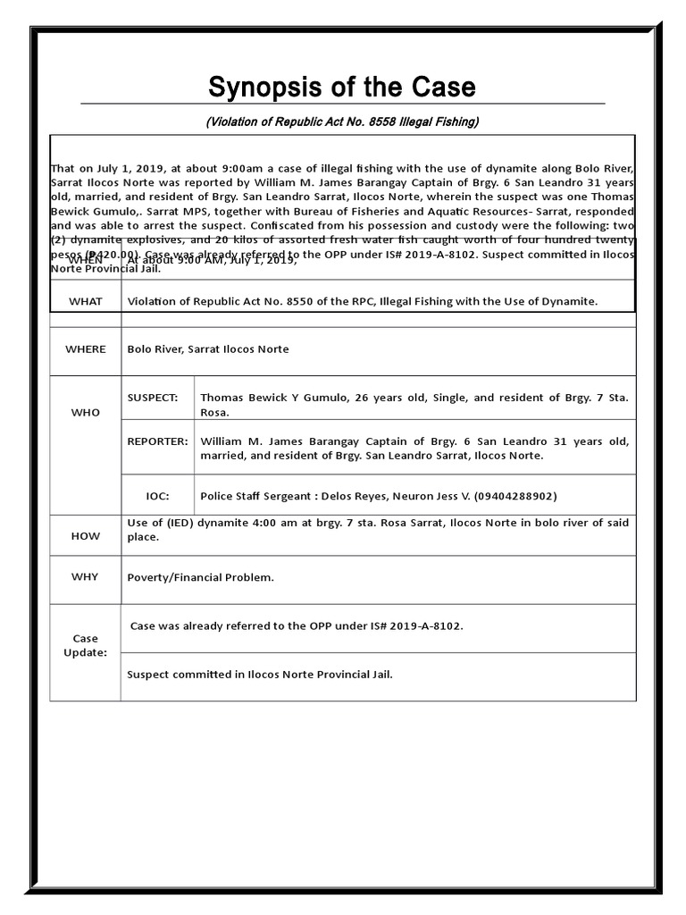 Synopsis of The Case | PDF