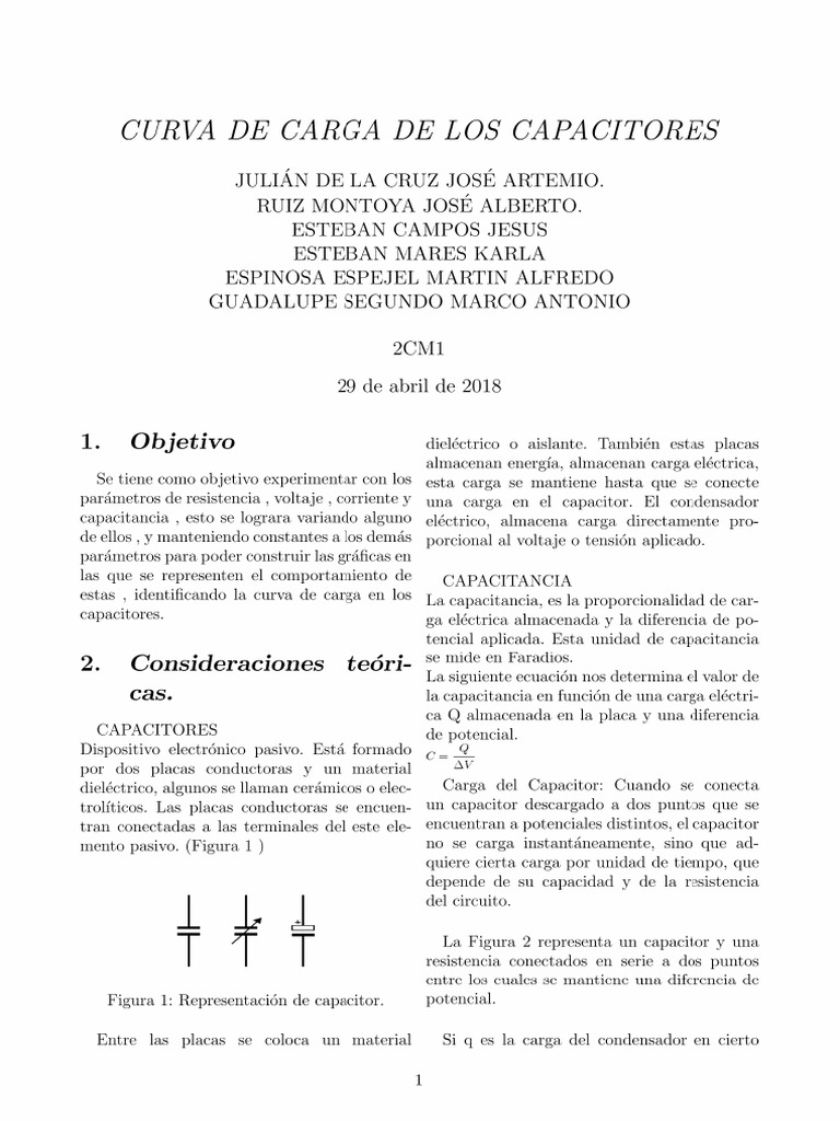 Practica Curva de Carga de Un Capacitor. | PDF