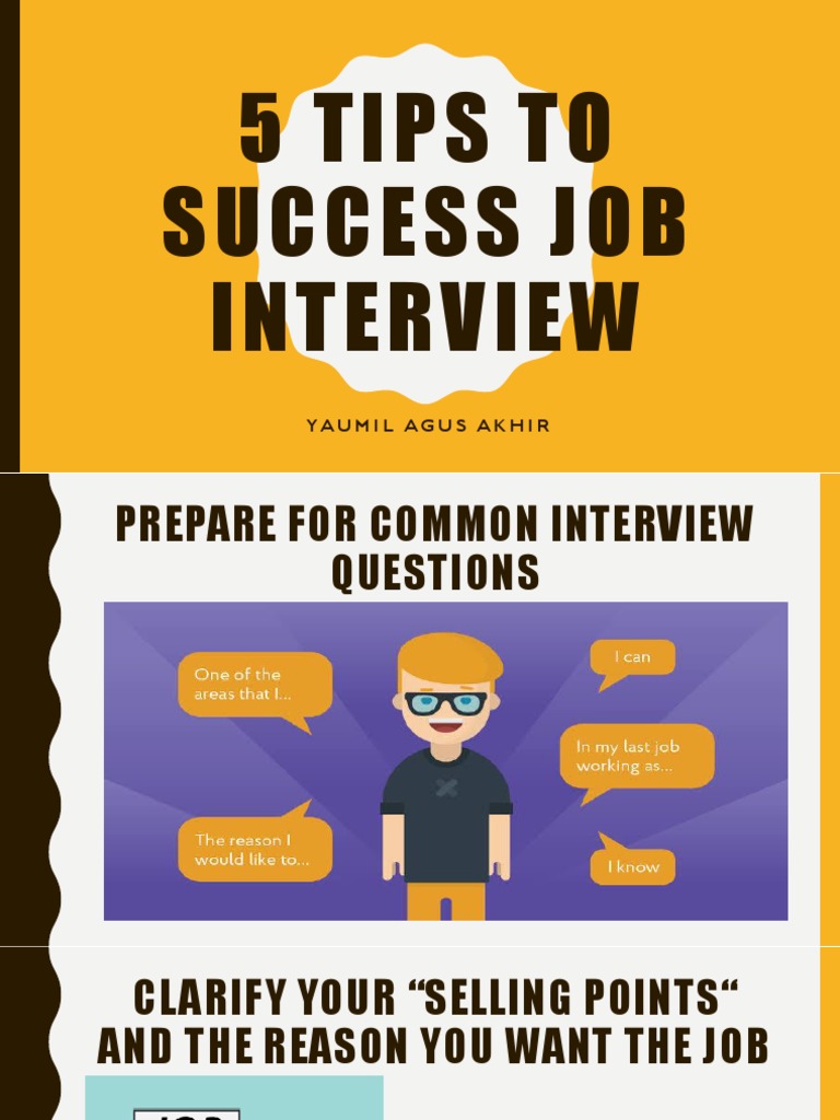 5 Tips To Success Job Interview: Yaumil Agus Akhir | PDF