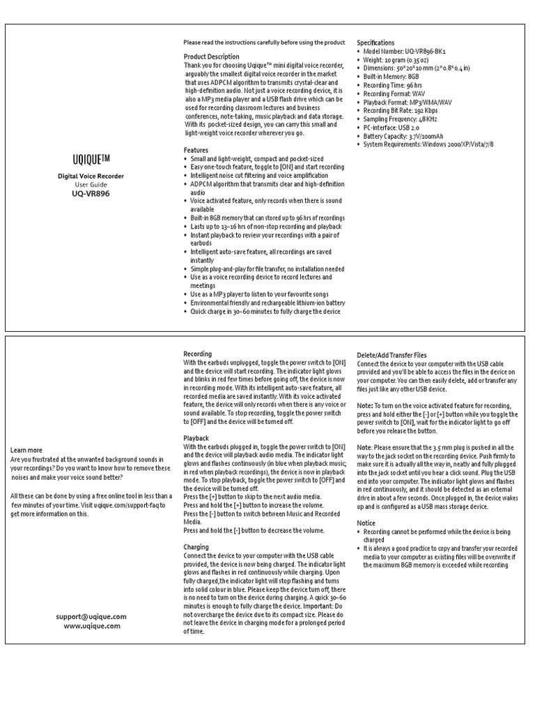 Manual Mini Mp3 Player | PDF | Usb Flash Drive | Sound Recording And ...