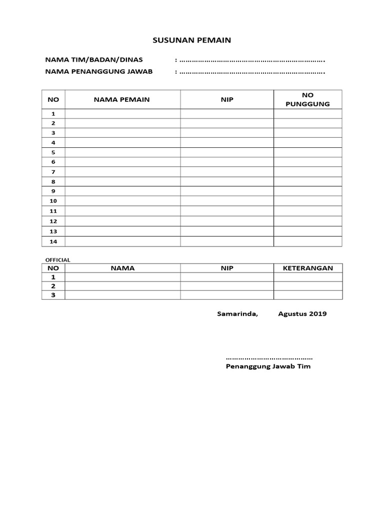 Susunan Pemain Futsal | PDF