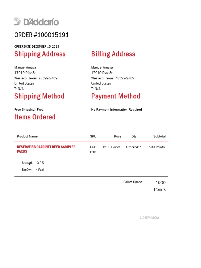 Shipping Address Billing Address: ORDER #100015191 | PDF | Business