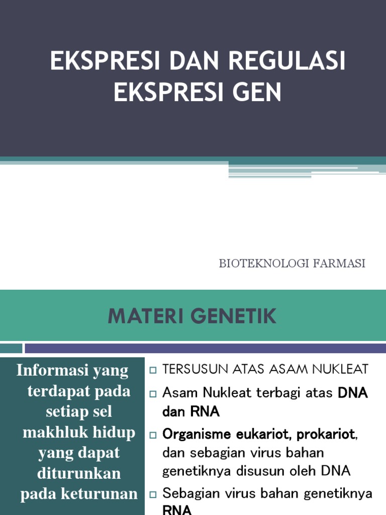 Ekspresi Dan Regulasi Ekspresi Gen | PDF