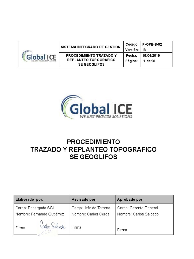 P-OPE-B-02 Trazado y Replanteo Topografico REV B | PDF | Topografía | Residuos