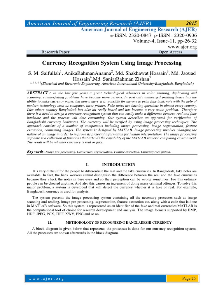 Currency Recognition System Using Image PDF | PDF | Image Scanner ...