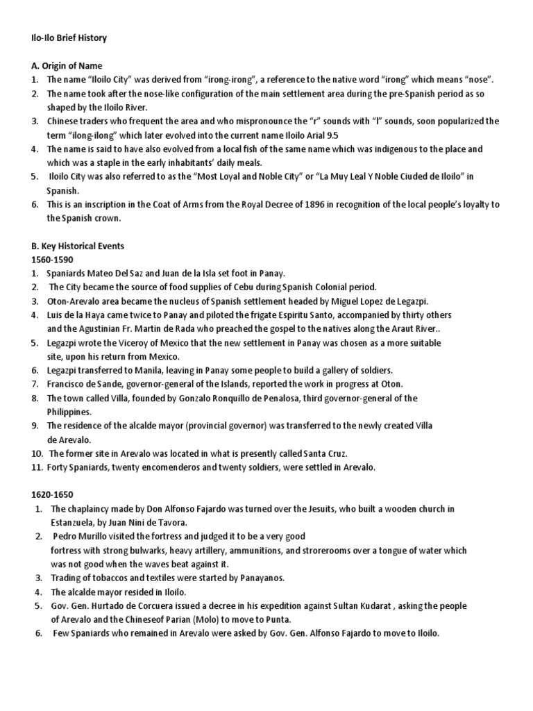 Ilo-Ilo Brief History A. Origin of Name | PDF