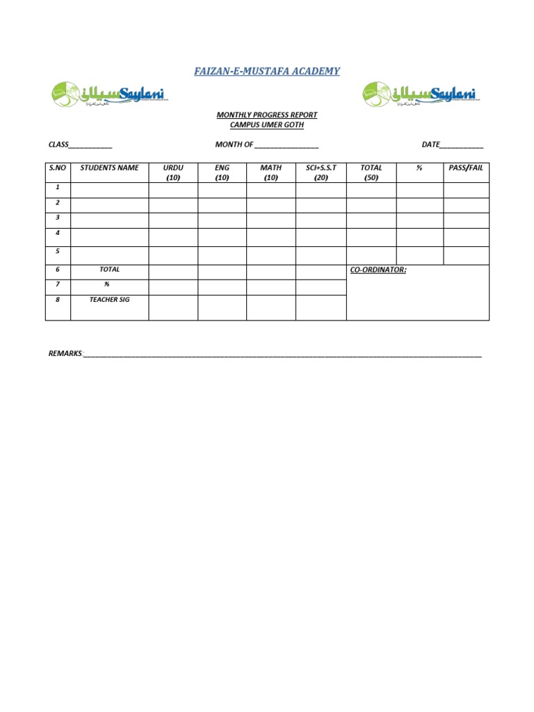 Monthly Progress Report - Umer Goth Campus | PDF