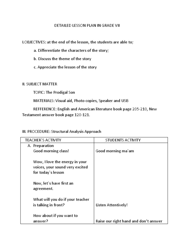 Detailed Lesson Plan in Grade Vii Nica | PDF | Lesson Plan