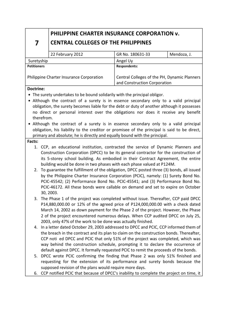 PCIC V CCP | PDF | Guarantee | Surety Bond