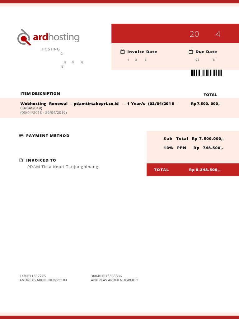 Invoice: Invoice Date Due Date | PDF