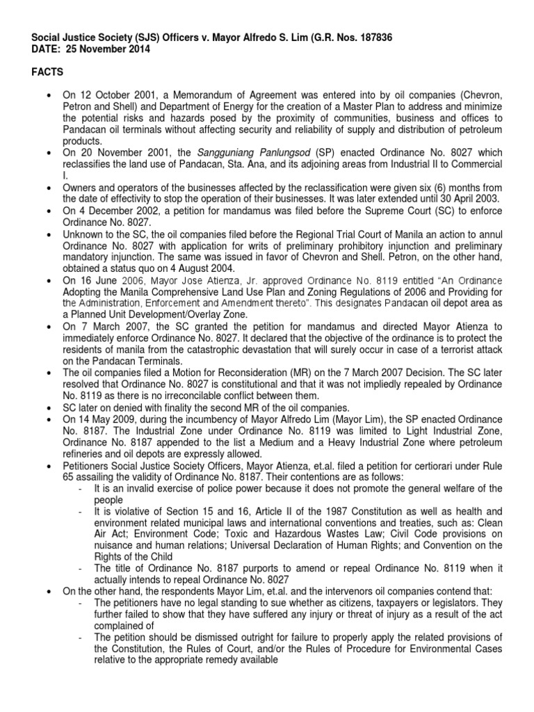 SJS Officers V Mayor Lim | PDF | Standing (Law) | Treaty