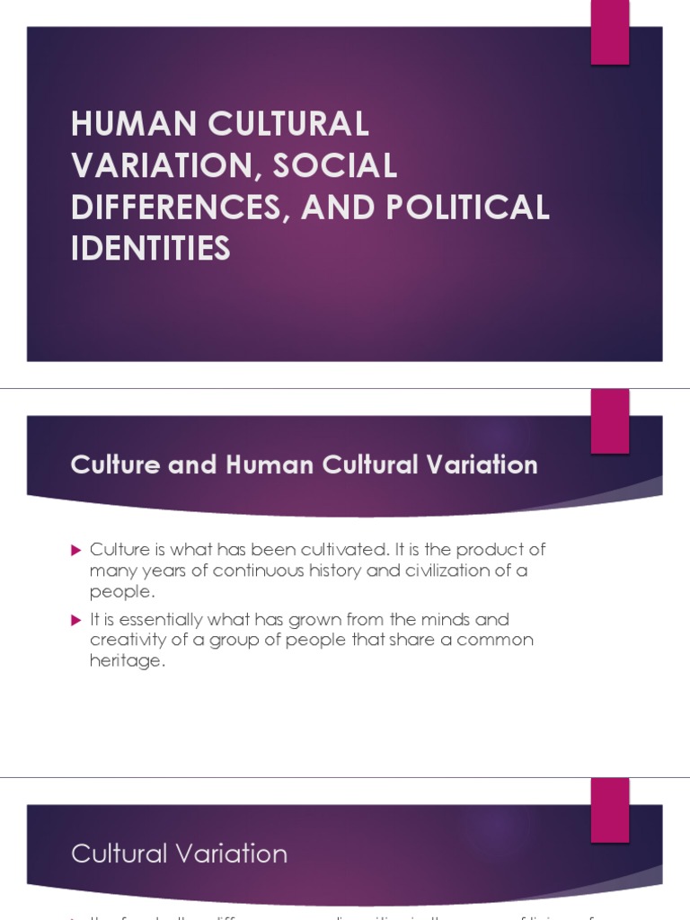 Human Cultural Variation Social Differences and Political Identities ...