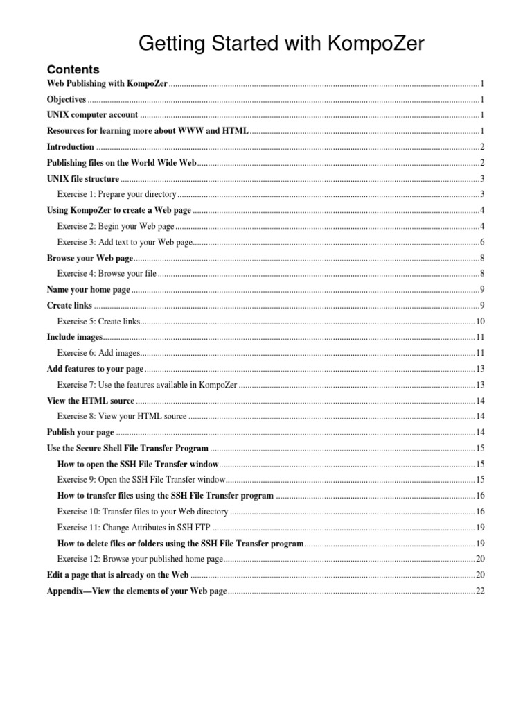 Getting Started With Kompozer | PDF