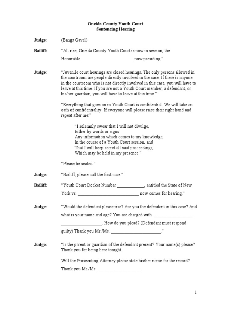 Trial Script | PDF | Witness | Courtroom