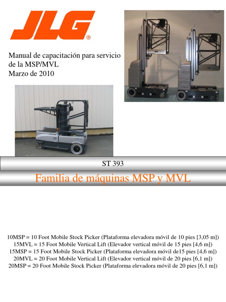 Manual de Capacitación JLG MSP/MVL | PDF | Pantalla de cristal líquido ...